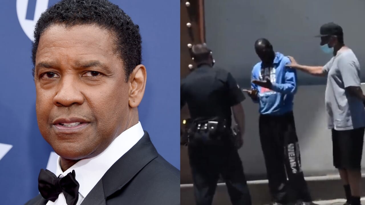 Denzel Washington helps homeless man in distress amid incoming traffic