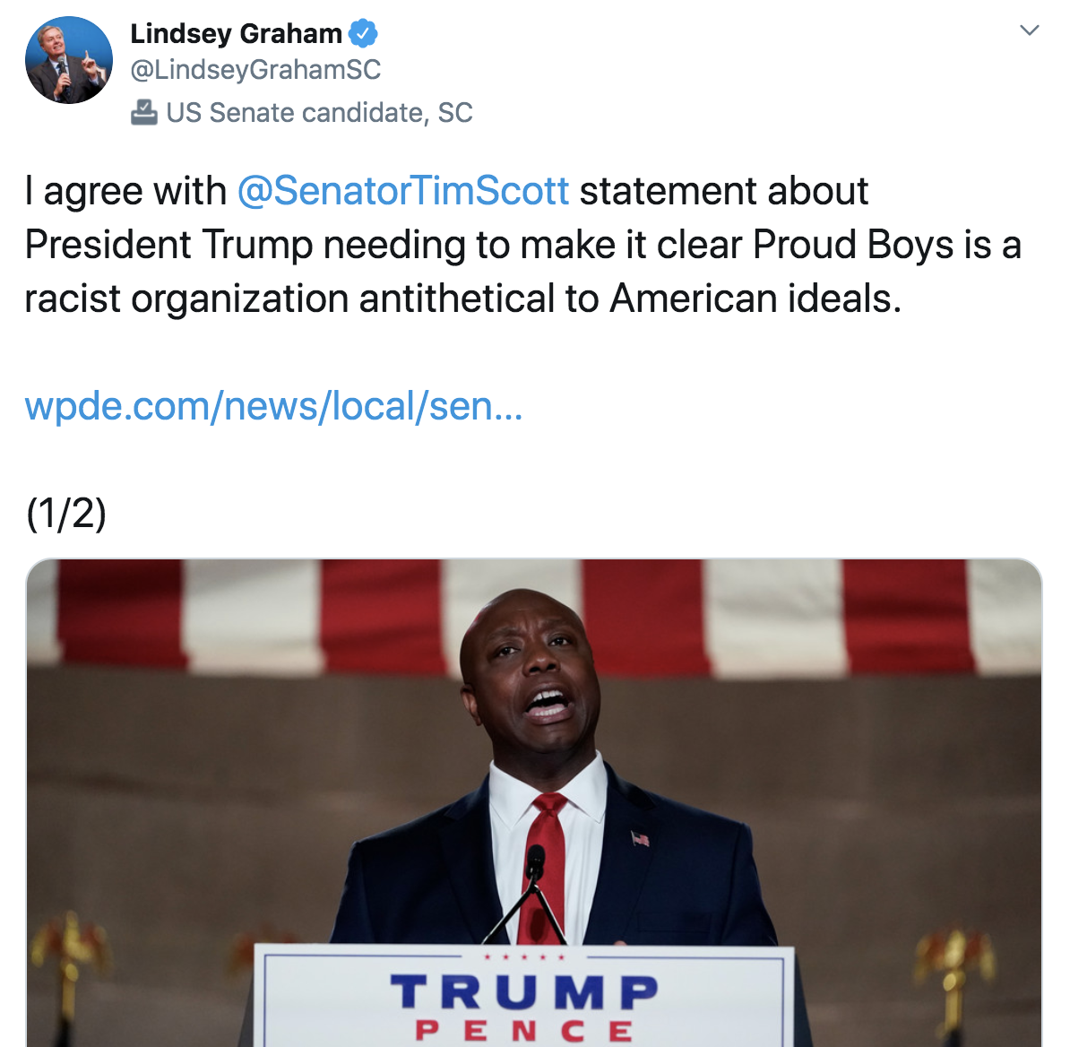 Graham photographed with leader of white nationalist group Proud Boys