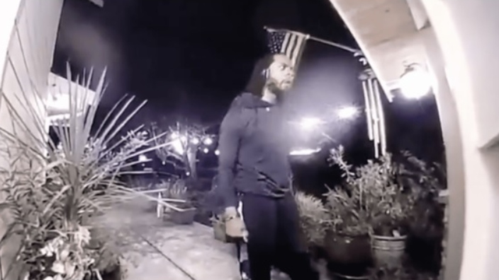 Richard Sherman shown banging on family's door in security video
