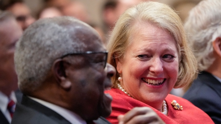 Clarence Thomas' wife, Virginia Thomas, appears for interview with Jan ...