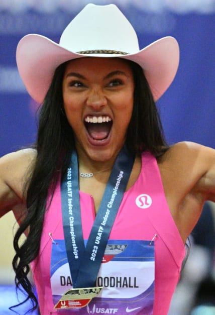 Top long jumper Tara Davis-Woodhall stripped of title after positive ...