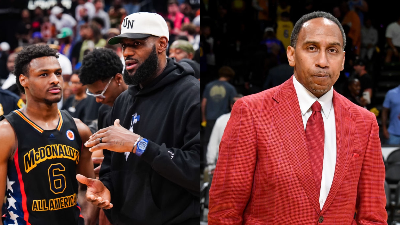 LeBron James confronts Stephen A. Smith courtside over Bronny comments ...